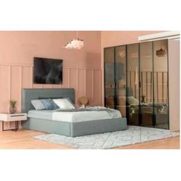 JVmoebel Schlafzimmer-Set Bett Doppelbett Bett 2x Nachttische Holz Design Schlafzimmer 3 tlg