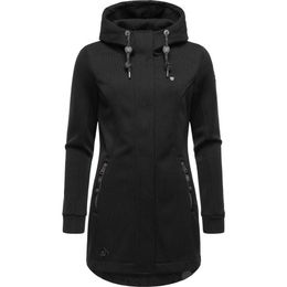 Ragwear Kapuzensweatjacke Letti Bonded Sportliche Kapuzenjacke in Feinstrick-Optik, schwarz