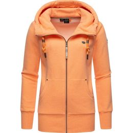 Ragwear Sweatjacke Neska Zip sportlicher Damen Hoodie mit Kapuze, orange