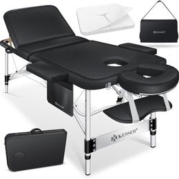 Kesser&reg; Mobile Massageliege klappbar & h&ouml;henverstellbar 3 Zonen Massagebett Massagetisch Kosmetikliege Breit Therapieliege Aluminium + 10x Gesichtsauflage mit Kopfst&uuml;tze Armlehnen & Tasche
