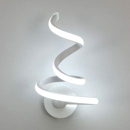 Wandleuchte Innen, 24 W moderne minimalistische Kreativität LED-Wandleuchte, spiralförmige LED-Wandleuchte, weiße Aluminium-LED-Wandleuchte, für