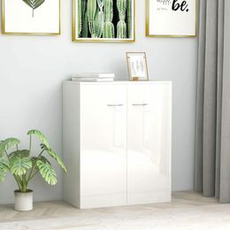 MAISONCHIC - Sideboard Kommode für Wohnzimmer Küche Hochglanz-Weiß 60x30x75 cm Holzwerkstoff DE78932