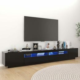 MAISONCHIC TV-Lowboard für Wohnzimmer tv Schrank TV-Möbel mit LED-Leuchten Schwarz 260x35x40 cm DE67665