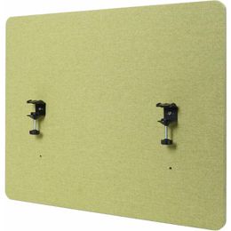 Neuwertig] Akustik-Tischtrennwand HHG 943, Büro-Sichtschutz Schreibtisch Pinnwand, doppelwandig Stoff/Textil 60x75cm grün - green