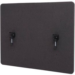 [NEUWERTIG] Akustik-Tischtrennwand HHG-943, Büro-Sichtschutz Schreibtisch Pinnwand, doppelwandig Stoff/Textil 60x75cm braun-grau - brown