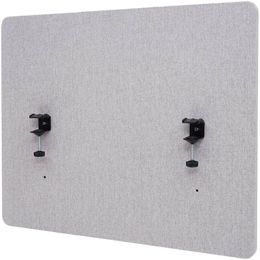Akustik-Tischtrennwand HHG 943, Büro-Sichtschutz Schreibtisch Pinnwand, doppelwandig Stoff/Textil 60x75cm grau - grey