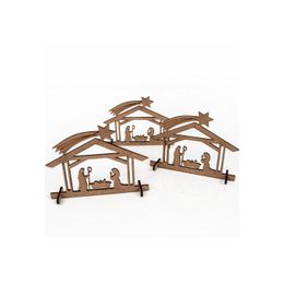 Logbuch-Verlag Weihnachtsfigur 9 Krippen Miniaturen aus Holz
