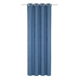 Vorhang WIRTH "Toco-Uni" Gardinen Gr. 225 cm, Ösen, 132 cm, blau Ösen