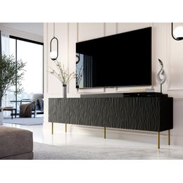 Furnix TV-Schrank GLEYA 190 Fernsehschrank mit gefrästen Fronten multifunktionell