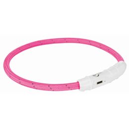 Trixie Leuchthalsband Trixie Flash Leuchtring USB Pink Größe: M-L