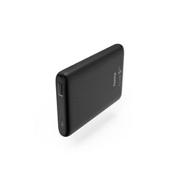 Hama Power Pack, Ausgang 1x USB-A, Eingang 1x Micro-USB, klein und leicht Powerbank 5000 mAh (3,7 V), schwarz
