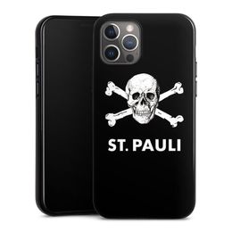 DeinDesign iPhone 12 Pro Handy Silikon H&uuml;lle Case schwarz Handyh&uuml;lle Totenkopf Official Licensed Product Fc St. Pauli