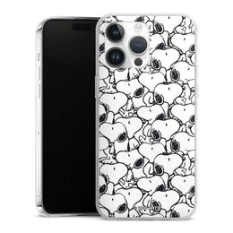 DeinDesign iPhone 15 Pro Max Handy Silikon H&uuml;lle Case transparent Handyh&uuml;lle Peanuts Snoopy Muster Silikon Case
