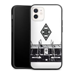 DeinDesign iPhone 12 mini Handy Premium Silikon H&uuml;lle Handyh&uuml;lle schwarz Case Stadium Die Fohlen Borussia M&ouml;nchengladbach Silikon Premium Case