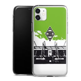 DeinDesign iPhone 11 Handy Slim Case Silikon Handyh&uuml;lle transparent H&uuml;lle extra d&uuml;nn Borussia M&ouml;nchengladbach Merchandise Stadium Silikon Slim Case