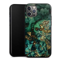 DeinDesign iPhone 12 Pro Handy Silikon H&uuml;lle Case schwarz Handyh&uuml;lle Muster Glitzer Marble