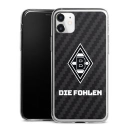 DeinDesign iPhone 11 Handy Slim Case Silikon Handyh&uuml;lle transparent H&uuml;lle extra d&uuml;nn Gladbach Carbon Borussia M&ouml;nchengladbach Silikon Slim Case