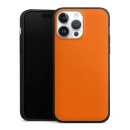 DeinDesign iPhone 14 Pro Max Handy Premium Silikon H&uuml;lle Handyh&uuml;lle schwarz Case Unicoloured Orange Colour Silikon Premium Case