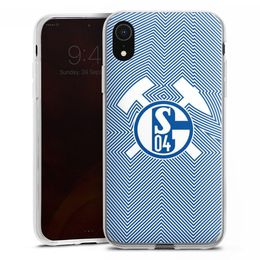 DeinDesign iPhone Xr Handy Silikon H&uuml;lle Case transparent Handyh&uuml;lle Bundesliga Stripes Fc Schalke 04 Silikon Case