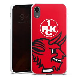 DeinDesign iPhone Xr Handy Silikon H&uuml;lle Case wei&szlig; Handyh&uuml;lle Devil 1. Fc Kaiserslautern 1. Fck Silikon Case