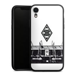 DeinDesign iPhone Xr Handy Premium Silikon H&uuml;lle Handyh&uuml;lle schwarz Case Stadium Die Fohlen Borussia M&ouml;nchengladbach Silikon Premium Case