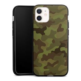 DeinDesign iPhone 12 Handy Silikon H&uuml;lle Case schwarz Handyh&uuml;lle Camouflage Tarnmuster Army