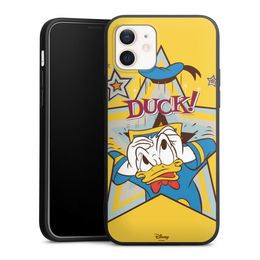 DeinDesign iPhone 12 Handy Premium Silikon H&uuml;lle Handyh&uuml;lle schwarz Case Donald Duck Disney Official Licensed Product Silikon Premium Case