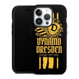 DeinDesign iPhone 14 Pro Handy Panzer Handyh&uuml;lle robuste Outdoor H&uuml;lle Schutzh&uuml;lle matt Sg Dynamo Dresden Statement Sgd Tough Case