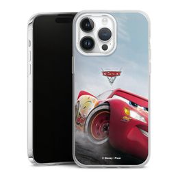 DeinDesign iPhone 14 Pro Max Handy Silikon H&uuml;lle Case transparent Handyh&uuml;lle Lightning Mcqueen 95 Official Licensed Product Cars Silikon Case
