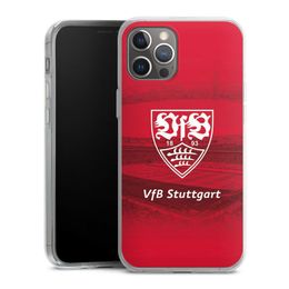 DeinDesign iPhone 12 Pro Max Handy Silikon H&uuml;lle Case transparent Handyh&uuml;lle Stadium Vfb Stuttgart Official Licensed Product Silikon Case