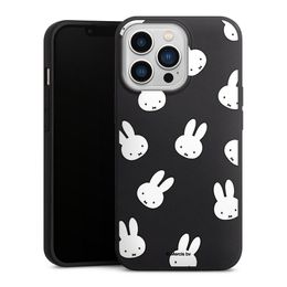 DeinDesign iPhone 13 Pro Handy Premium Silikon H&uuml;lle Handyh&uuml;lle schwarz Case Muster Miffy Transparent Silikon Premium Case