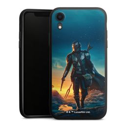 DeinDesign iPhone Xr Handy Premium Silikon H&uuml;lle Handyh&uuml;lle schwarz Case Star Wars The Mandalorian Sunset Silikon Premium Case