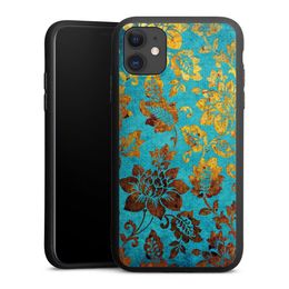 DeinDesign iPhone 11 Handy Premium Silikon H&uuml;lle Handyh&uuml;lle schwarz Case Vintage Ornament Flowers Silikon Premium Case