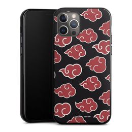 DeinDesign iPhone 12 Pro Handy Silikon H&uuml;lle Case schwarz Handyh&uuml;lle Naruto Shippuden Pattern Akatsuki