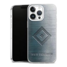 DeinDesign iPhone 14 Pro Max Handy Silikon H&uuml;lle Case transparent Handyh&uuml;lle Metallic Look Hsv Hamburger Sv Silikon Case