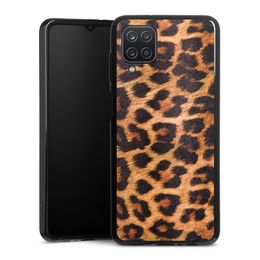 DeinDesign Galaxy A12 Handy Silikon H&uuml;lle Case schwarz Handyh&uuml;lle Animal Print Leopard Fur