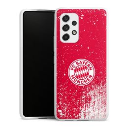 DeinDesign Galaxy A53 5G Handy Silikon H&uuml;lle Case wei&szlig; Handyh&uuml;lle Fcb Official Licensed Product Fc Bayern M&uuml;nchen Silikon Case