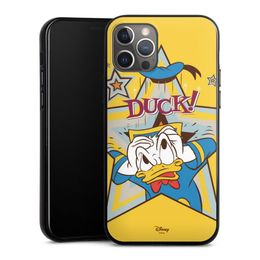 DeinDesign iPhone 12 Pro Handy Silikon H&uuml;lle Case schwarz Handyh&uuml;lle Donald Duck Disney Official Licensed Product