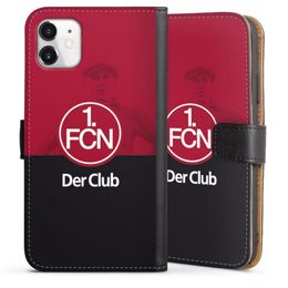 DeinDesign iPhone 11 Handy Klapph&uuml;lle Handyh&uuml;lle aus Kunst Leder schwarz Flip Case Official Licensed Product Der Club 1. Fc N&uuml;rnberg Sideflip mit Lasche