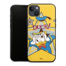 DeinDesign iPhone 14 Plus Handy Silikon H&uuml;lle Case schwarz Handyh&uuml;lle Donald Duck Disney Official Licensed Product