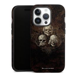 DeinDesign iPhone 14 Pro Handy Panzer Handyh&uuml;lle robuste Outdoor H&uuml;lle Schutzh&uuml;lle matt Gothic Art Skulls Tough Case