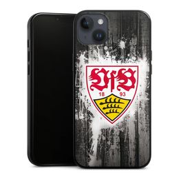 DeinDesign iPhone 14 Plus Handy Silikon H&uuml;lle Case schwarz Handyh&uuml;lle Official Licensed Product Vfb Stuttgart Bundesliga