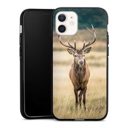 DeinDesign iPhone 12 Handy Silikon H&uuml;lle Case schwarz Handyh&uuml;lle Forrest Deer Meadow