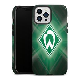 DeinDesign iPhone 13 Pro Max Handy Panzer Handyh&uuml;lle robuste Outdoor H&uuml;lle Schutzh&uuml;lle gl&auml;nzend Sv Werder Bremen Coat Of Arms Official Licensed Product Tough 