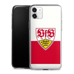 DeinDesign iPhone 11 Handy Slim Case Silikon Handyh&uuml;lle transparent H&uuml;lle extra d&uuml;nn Logo Official Licensed Product Vfb Stuttgart Silikon Slim Case