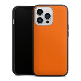DeinDesign iPhone 13 Pro Handy Premium Silikon H&uuml;lle Handyh&uuml;lle schwarz Case Orange Unicoloured Colour Silikon Premium Case