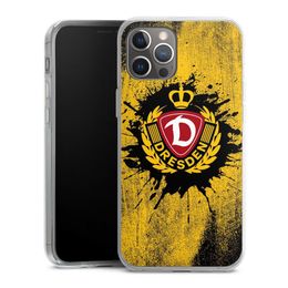 DeinDesign iPhone 12 Pro Max Handy Silikon H&uuml;lle Case transparent Handyh&uuml;lle Sg Dynamo Dresden Soccer Official Licensed Product Silikon Case