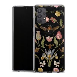 DeinDesign Galaxy A32 4G Handy Silikon H&uuml;lle Case transparent Handyh&uuml;lle Flower Wreath Bee Blossom Silikon Case