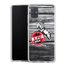 DeinDesign Galaxy A51 Handy Silikon H&uuml;lle Case transparent Handyh&uuml;lle 1. Fc K&ouml;ln Wooden Look Official Licensed Product Silikon Case