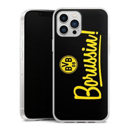 DeinDesign iPhone 13 Pro Max Handy Silikon H&uuml;lle Case transparent Handyh&uuml;lle Borussia Dortmund Bvb Soccer Silikon Case